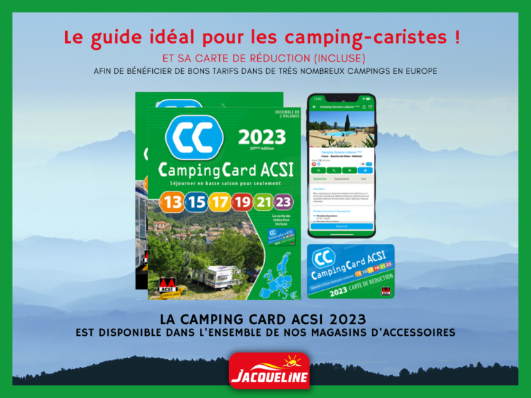 Camping Card ACSI 2023 disponible chez Jacqueline Camping-car - ETS ...